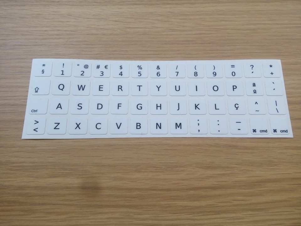 REPLACEMENT PORTUGUESE PT-PT KEYBOARD STICKERS KEY APPLE MACBOOK WHITE ...