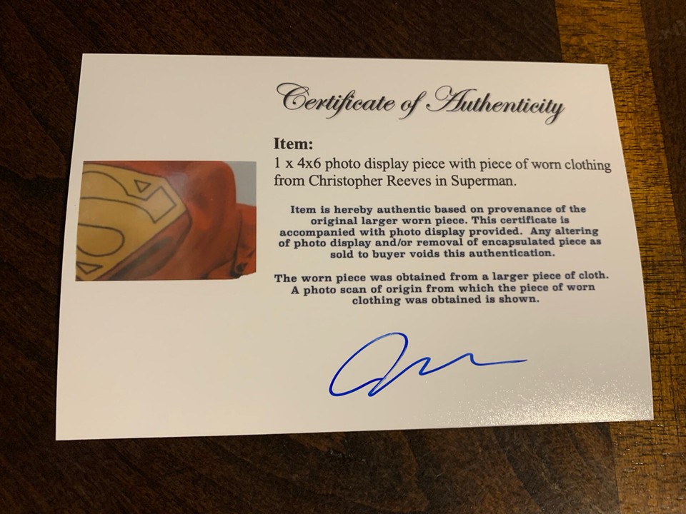 Christopher Reeve Superman Worn Cape Authentic Prop Piece Movie Relic ...