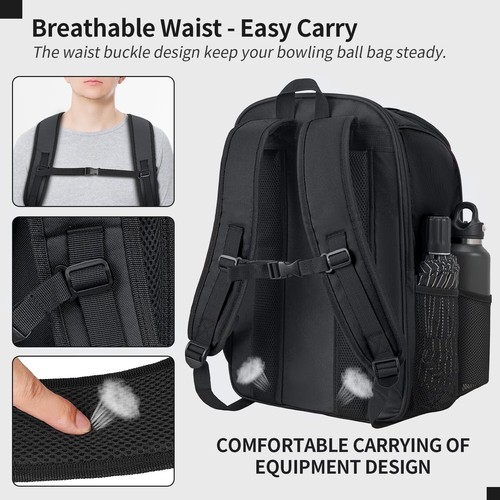 Bowling Backpack, Single Bowling Ball Bag with Shoe Bag up to Size 16 ...