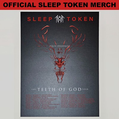 SLEEP TOKEN POSTER Teeth Of God Tour Screen Print 2024 Red Rocks ...