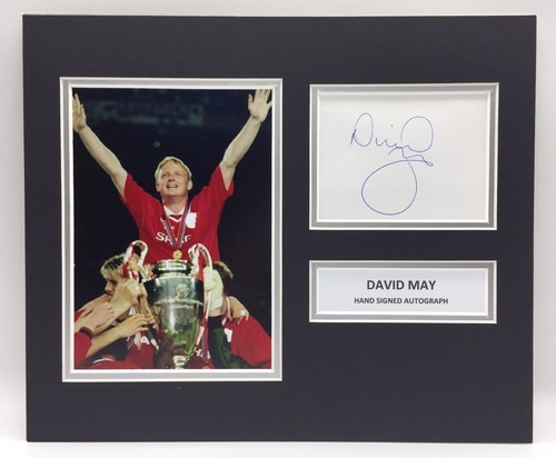 RARE David May Manchester United Signed Photo Display + COA AUTOGRAPH ...