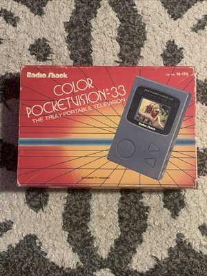 Vintage UnTested Radio Shack Color Pocketvision 33 Portable TV With Box ...