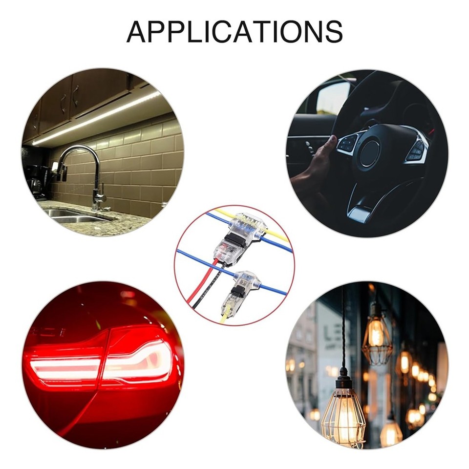 T Tap Wire Connectors for 14-18 AWG Wires, No Wire Stripping 3 Way ...