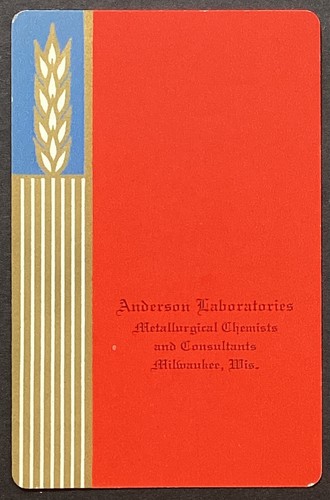 Anderson Laboratories Metallurgic Milwaukee WI Vintage Single Swap ...