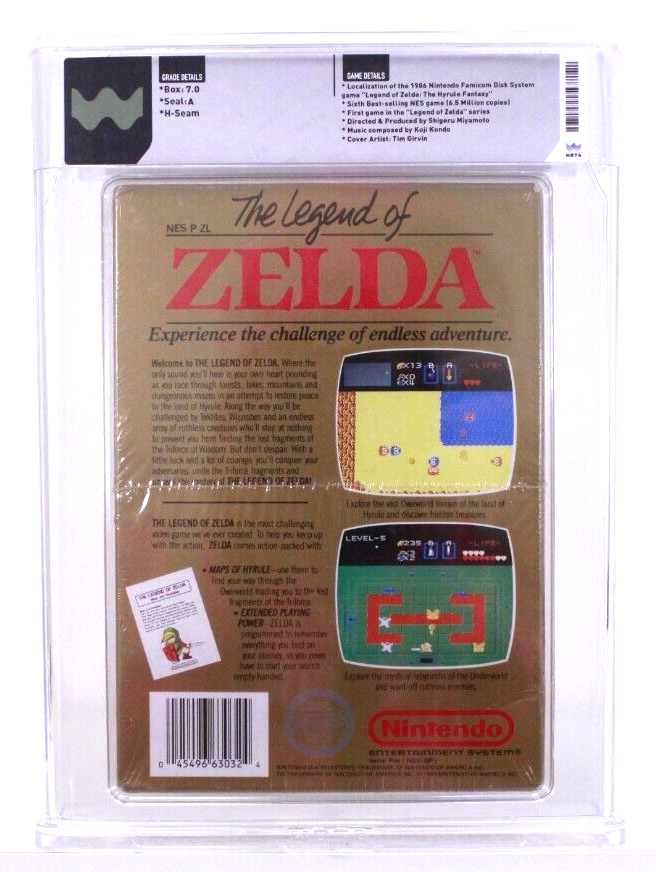The Legend of Zelda New Nintendo NES Sealed WATA Grade 7.0 A Circle ...