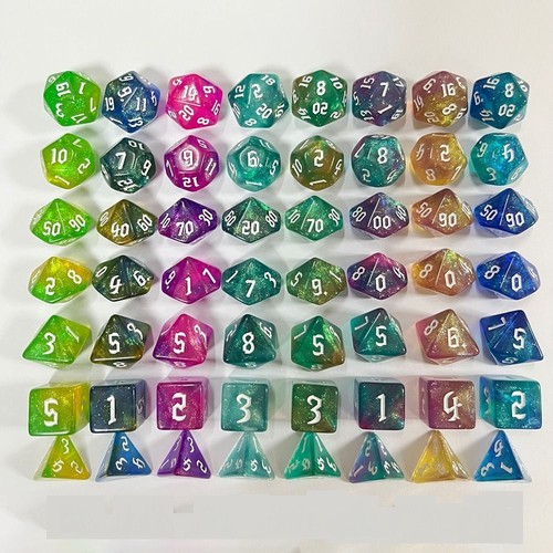 7Pcs/set Double Colors Polyhedral Dice D4 D6 D8 D10 D12 D20 Game Dice ...