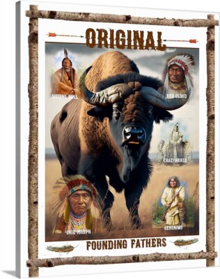 Original Founding Father Native American Canvas Wrapped 16x20 Vintage ...