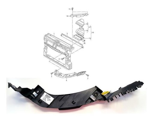 VW POLO 9R 2010 - 2017 BUMPER HEADLIGHT LOWER BRACKET LEFT 6R0805071E ...
