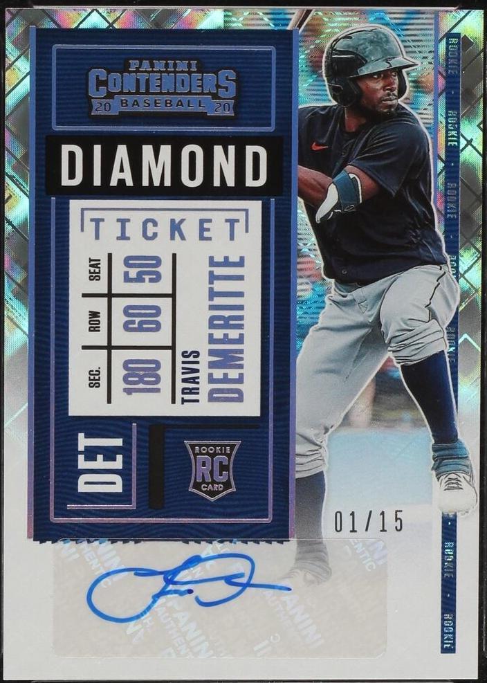 2020 Panini Contenders - Rookie Ticket 2 Travis Demeritte #160 Diamond ...