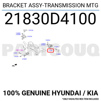21830D4100 Genuine Hyundai / KIA BRACKET ASSY-TRANSMISSION MTG | eBay