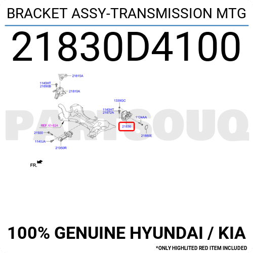21830D4100 Genuine Hyundai / KIA BRACKET ASSY-TRANSMISSION MTG | eBay