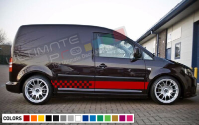 Decal sticker Stripes kit For Volkswagen Caddy R line Graphics Van body ...