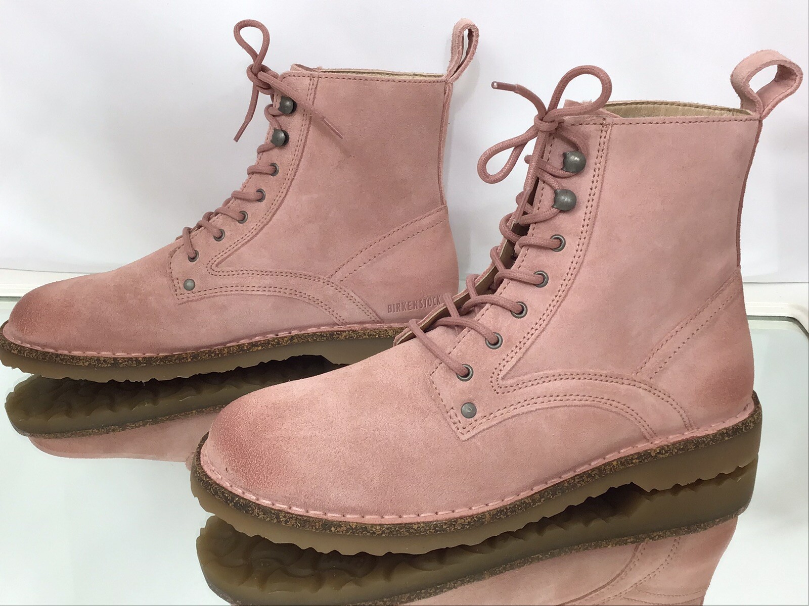 Brand New RARE Birkenstock Bryson Lace-Up Combat Boots in Soft Pink ...