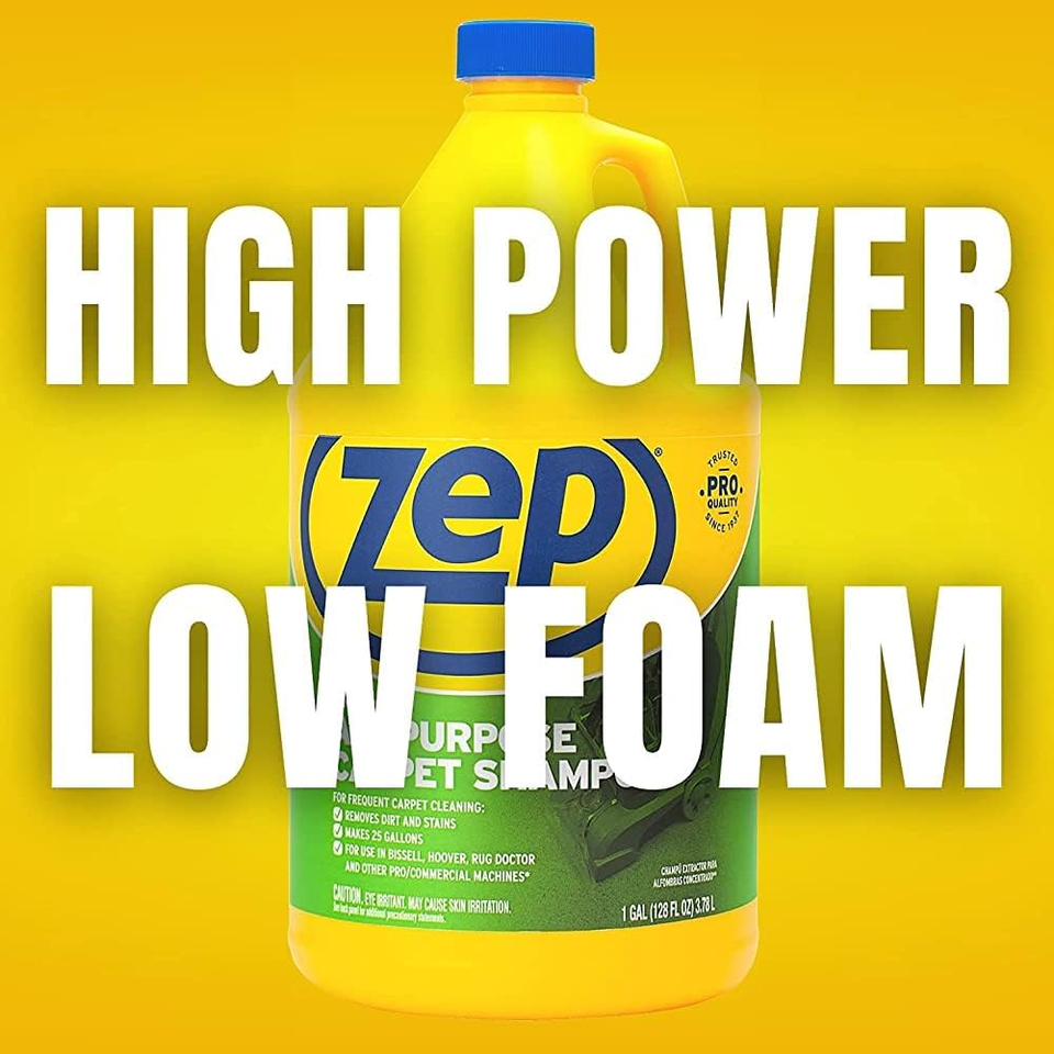 Zep All-Purpose Carpet Shampoo Concentrate Cleaner - 1 Gallon (Case of ...