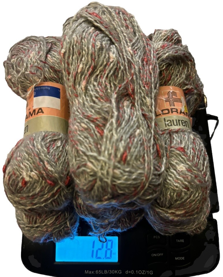 Filorama Lauren Yarn Lot Of 7 765 Yds 12.9 Oz 365 Grm Grey Pink White ...