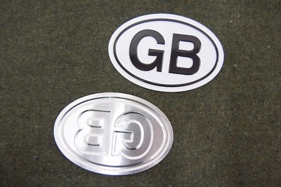 Vintage Classic Metal GB Great Britain Plates Car Badge Retro Oval ...