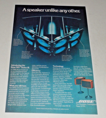 Bose 901 Series III Audiophile Poster 1977 19" x 13" Inside View ...
