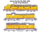 Union Pacific E9, RS2 and GP9 3 Large 2.5"x8"-9" Stickers Andy Fletcher ...