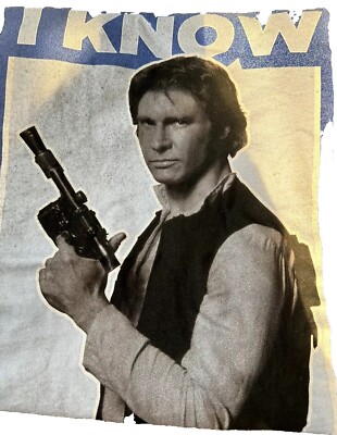 Star Wars Han Solo "I Know" Black Graphic T Shirt Men's Size Large | eBay