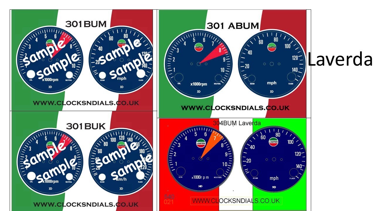 Motorcycle speedo tacho clocks dial replacement overlays faces convert ...