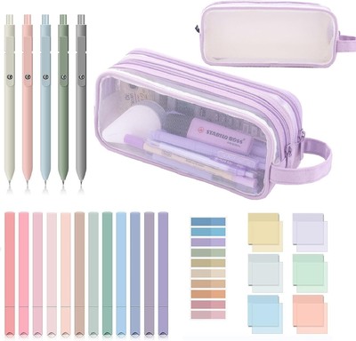 YEAHBEAR 26 Pcs Aesthetic School Supplies Include Large Grid Mesh ...