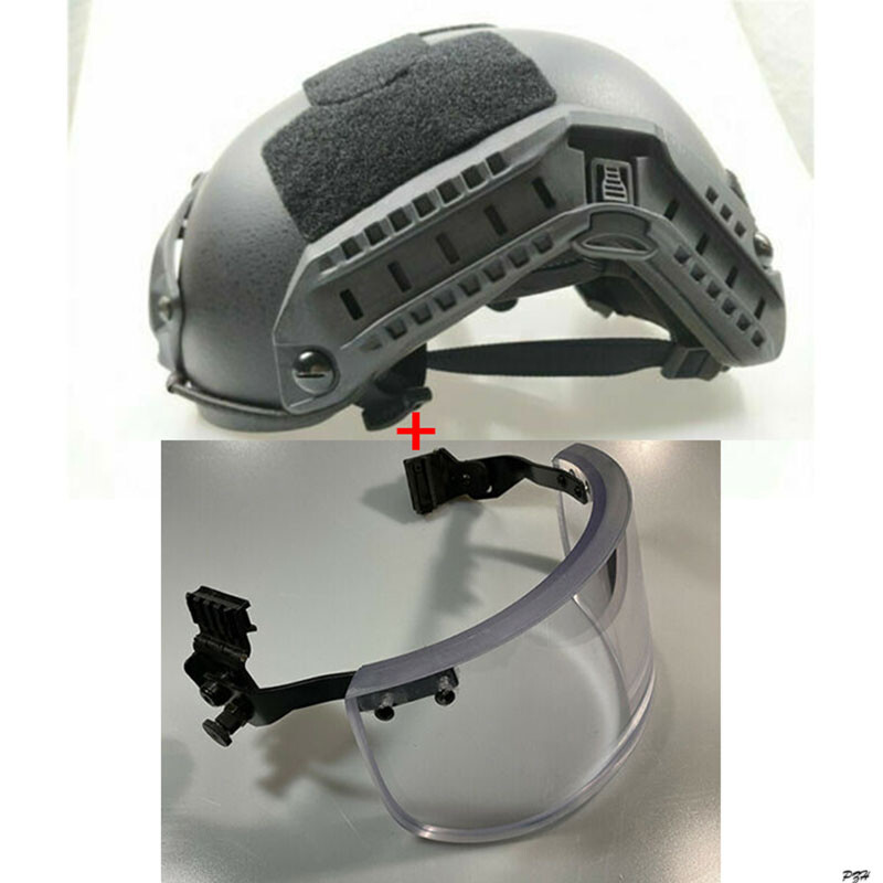UHMW-PE Ballistic IIIA Bullet Proof Helmet L +Bulletproof Face Guard ...
