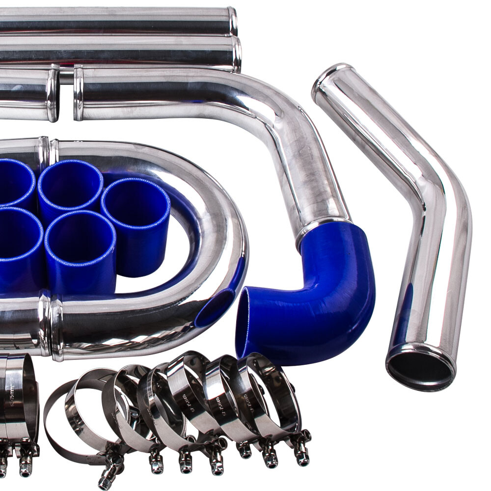 2.5 inch Universal Aluminum Intercooler Turbo Piping Kit Hose ...