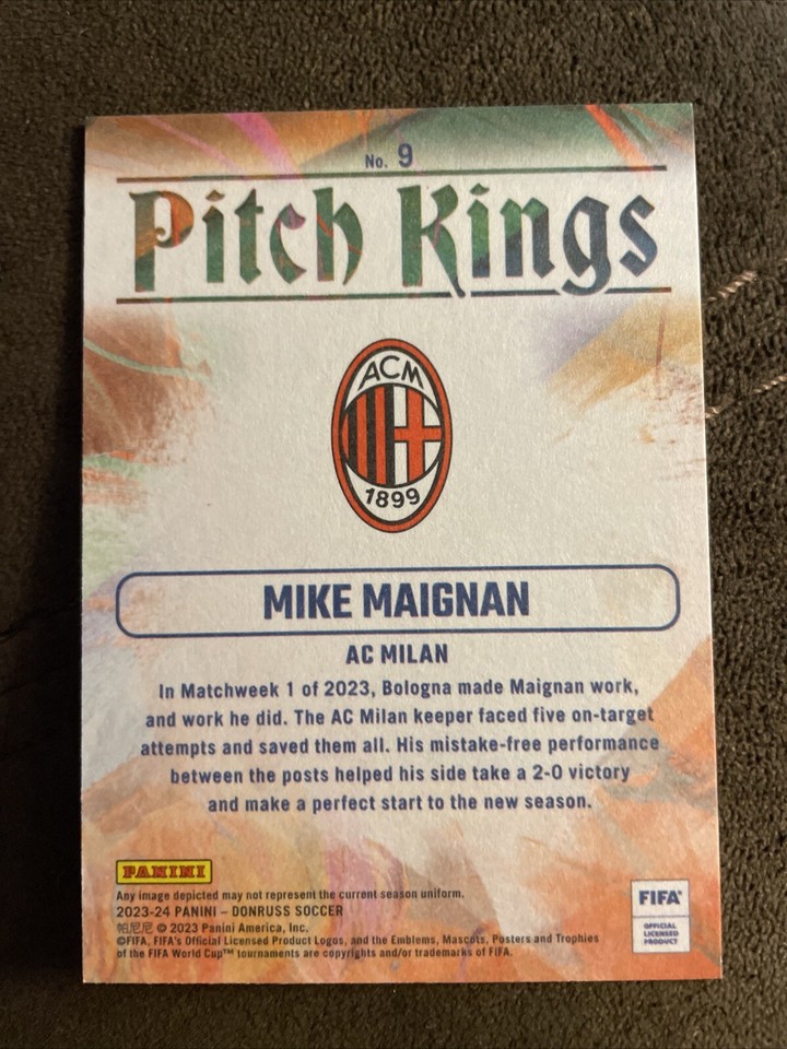 Mike Maignan Pitch Kings 2023 Panini Card #9 Donruss Soccer AC Milan ...