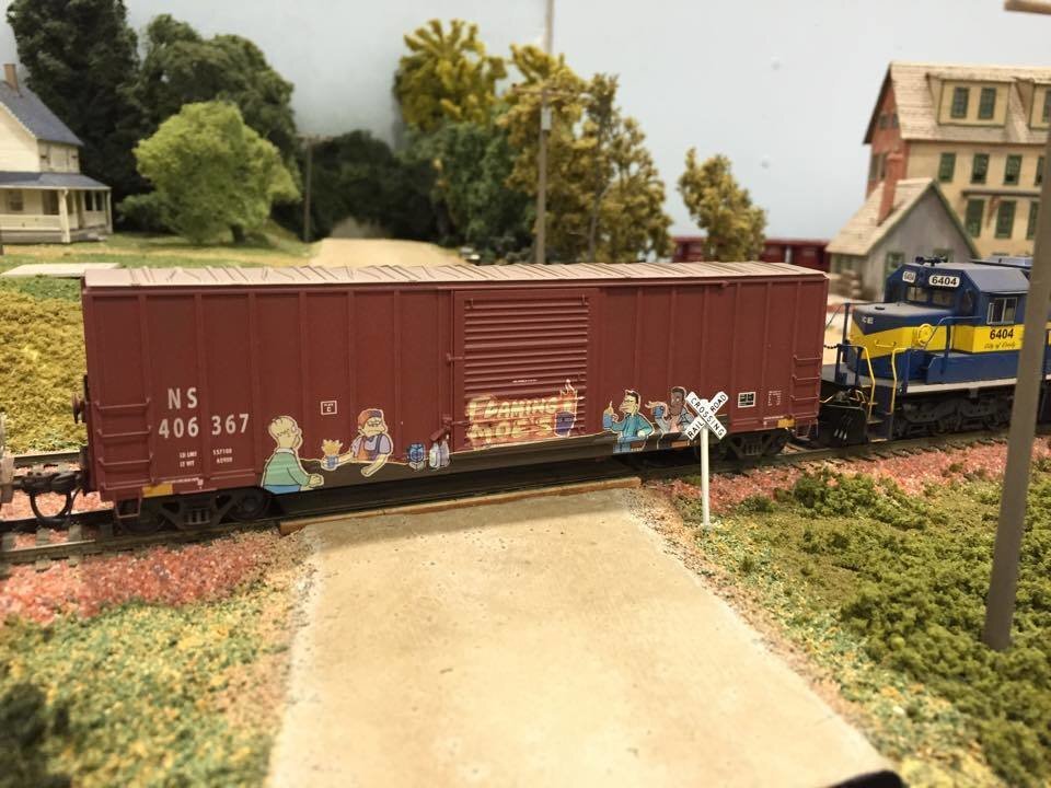 The Simpsons Flaming Moes Graffiti HO Scale NS Boxcar 406367 Decal Set ...