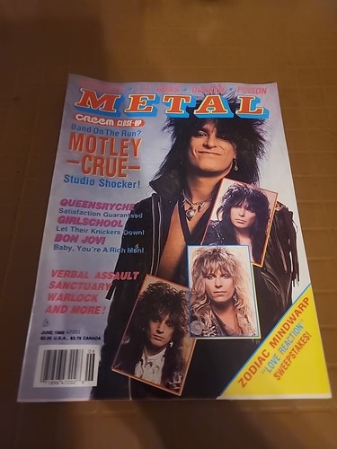 VTG 1988 JUNE METAL CREEM MAGAZINE POISON GUNS HALEN Crue METALLICA KISS 80s | eBay