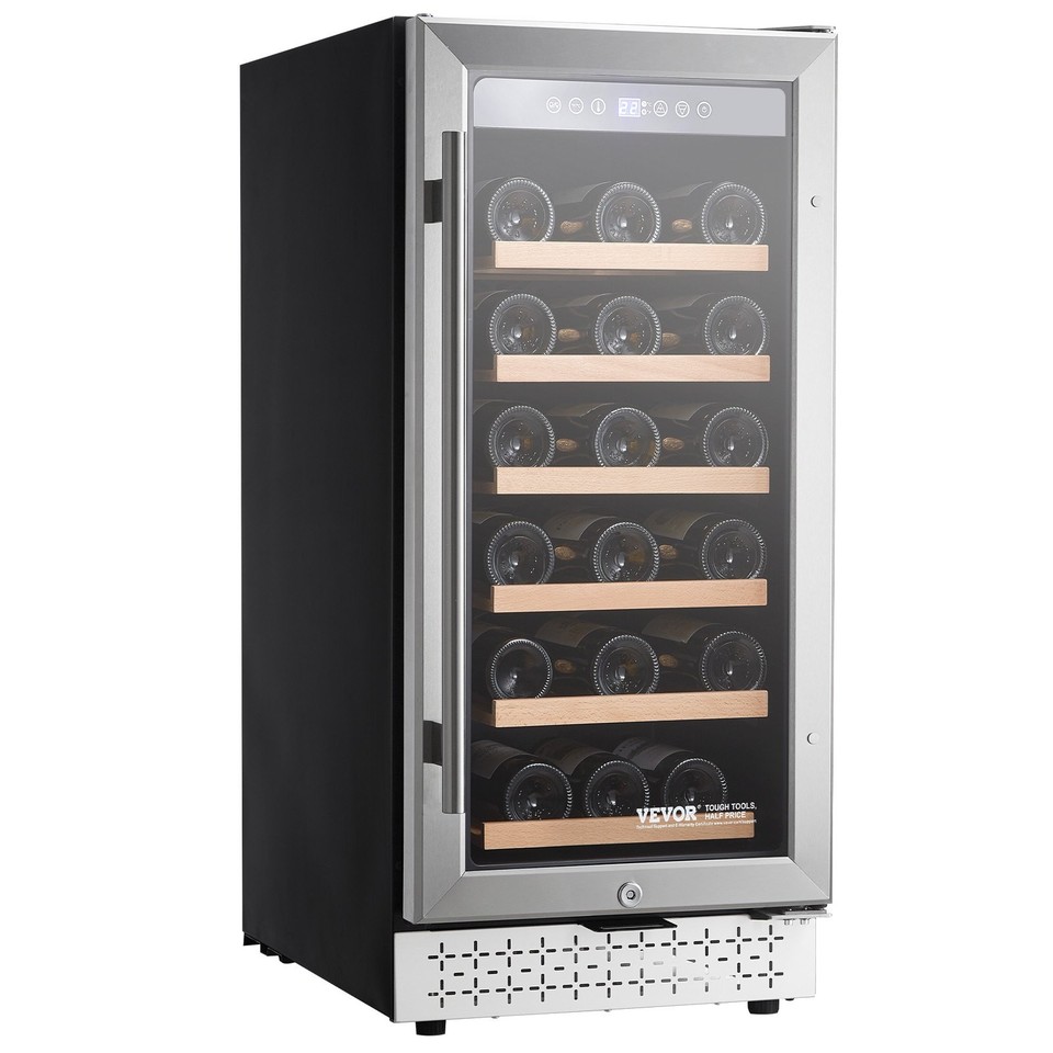 Wine Cooler 28 Bottle Wine Fridge Mini Wine Cooler Refrigerator Glass ...