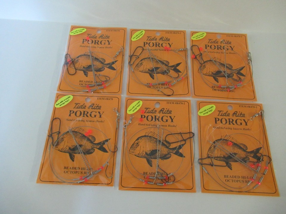 PORGY RIGS SCUP BEADED HI-LO OCTOPUS HOOK RIG TIDE RITE SALTWATER ...