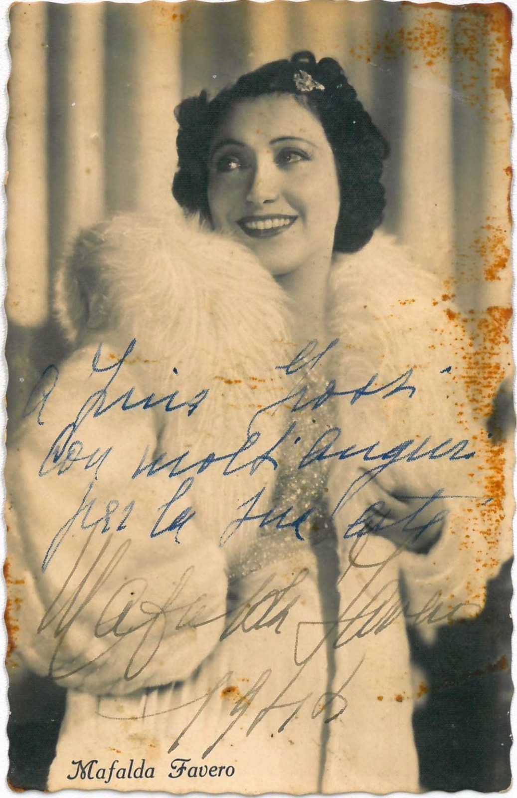 Opera Legend Soprano MAFALDA FAVERO Gorgeous Hand Signed 13,5x9 photo ...