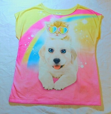 365 Kids Girls Sleeveless Dolman Tee Shirt Size 6 Cool Puppy Dog ...
