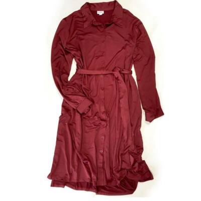 Lularoe WOMENS Ellie shirt dress solid cabernet burgandy 3XL XXXL NWT ...