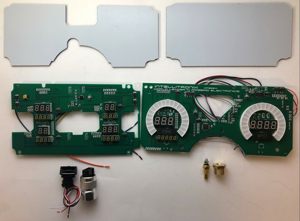 82-90 Firebird Trans Am Digital Dash Panel Blue LED Gauges Knight Rider ...