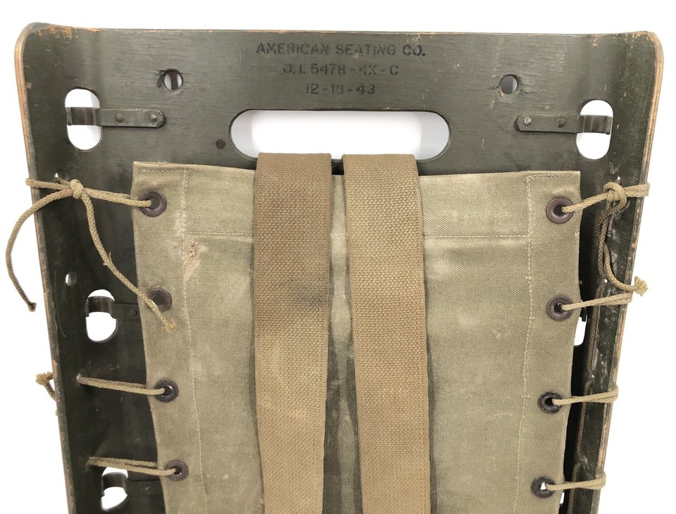 WWII WW2 US Army Seating Co Plywood Packboard Frame 12-18-1943 & 1944 ...