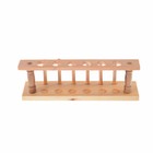 6 Holes Lab Wooden Test Tube Storage Holder Bracket Rack With Stand ...