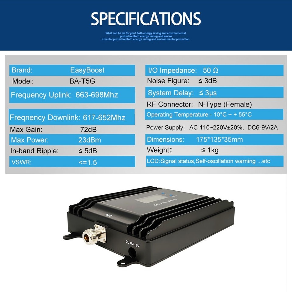 4G 5G Signal Booster B71/N71 600Mhz For T-Mobile U.S.Cellular App ...