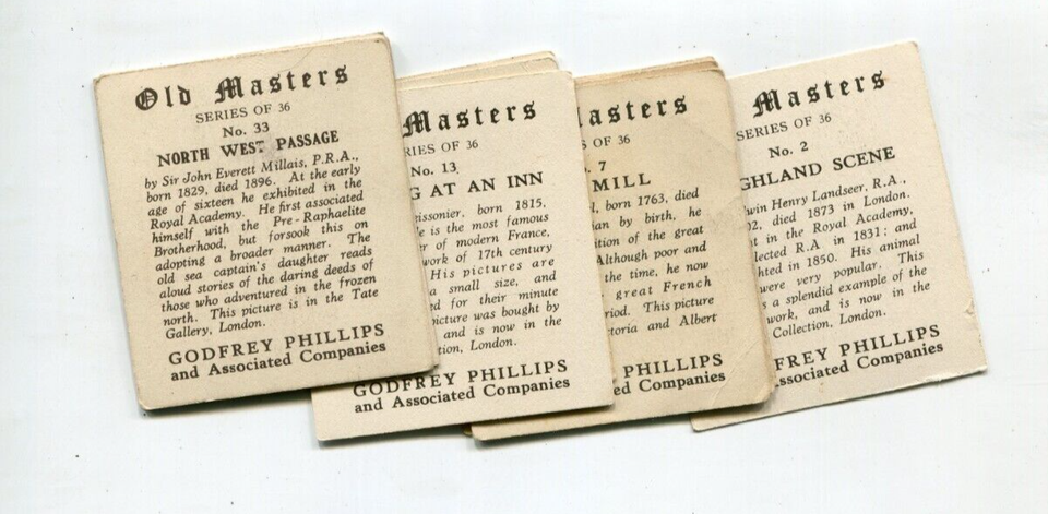 1939 GODFREY PHILLIPS CIGARETTES OLD MASTERS 11 TOBACCO CARD LOT | eBay