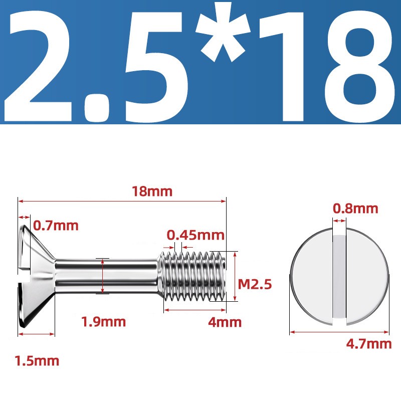 M2.5 - M8 SLOTTED COUNTERSUNK MACHINE SCREWS A2 STAINLESS STEEL SLOT ...