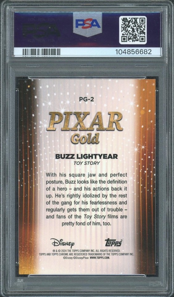 2024 Topps Chrome Disney Buzz Lightyear Gold Refractor /79 #PG2 PSA 10 ...