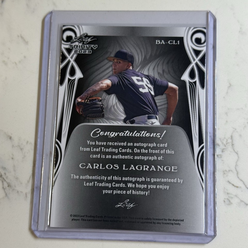 2023 Leaf Trinity #BA-CL1 Carlos Lagrange /15 Red Auto XRC RC Rookie ...
