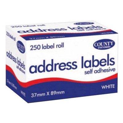 County Stationery White Self Adhesive Address Labels (Pack of 250 ...