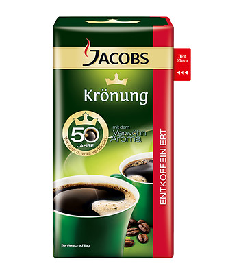 Jacobs Kronung Ground Coffee Decaffeinated Vacuum Pack 500 g 17.63 oz ...