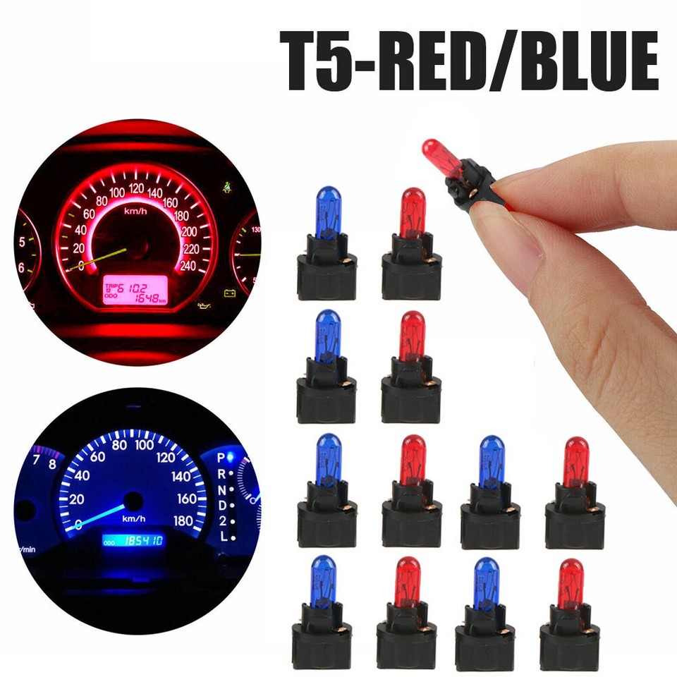 10Pcs T5 SMD LED Car Instrument Gauge Dash Light Interior Indicator ...