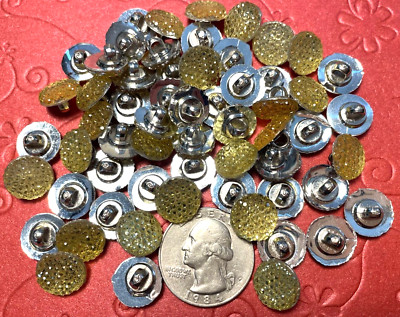 60 pcs x 1/2" Clear/Glittered Acrylic/Plastic Shank Buttons/Girl/Kids ...