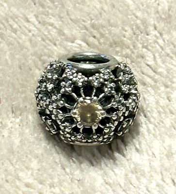 PANDORA DISCONTINUED 791370CCZ RADIANCE GOLDEN & CLEAR CZ CHARM | eBay