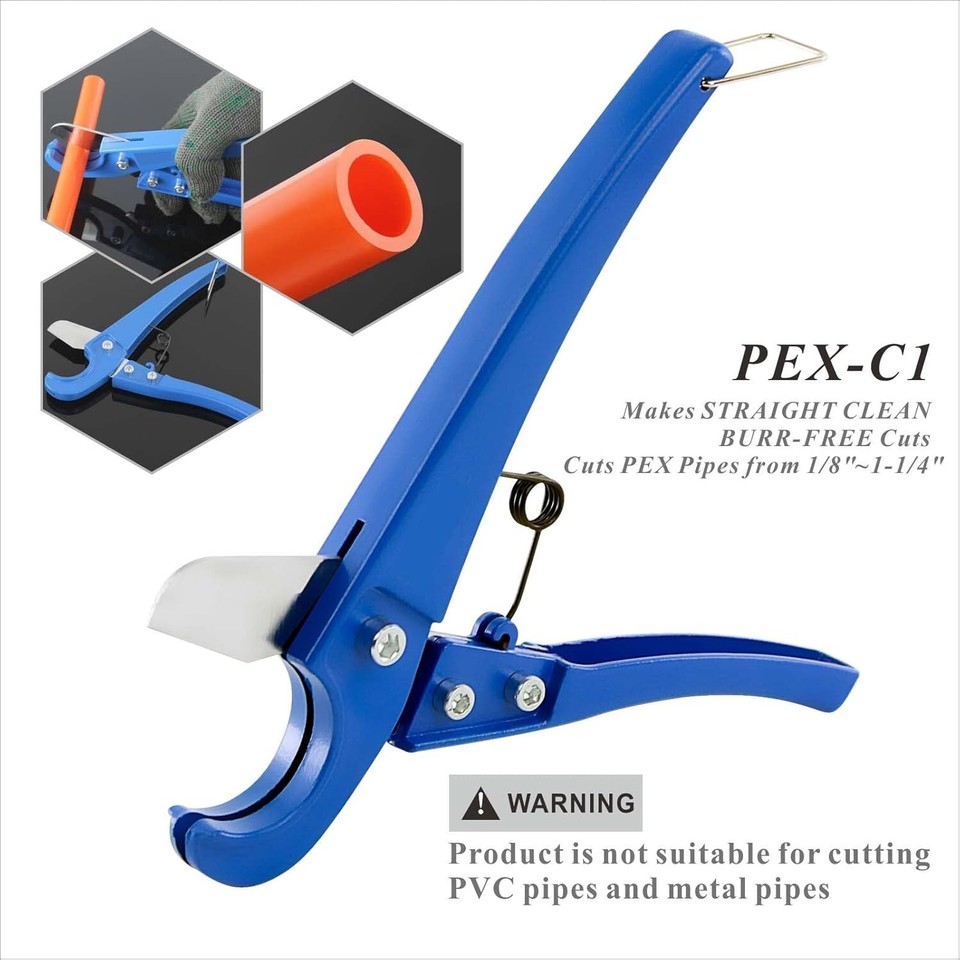 PEX Pipe Clamp Cinch Tool Crimping Crimper Stainless Steel Clamps, Pipe ...