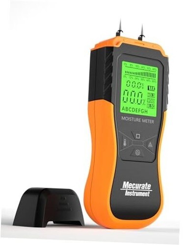 Digital Pin Type Wood Moisture Meter with 3 Colored Indicators, Orange ...